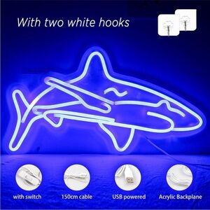 Urban Outfitters | Wall Decor | Neon Blue Shark Ocean Animal Kidsboys ...